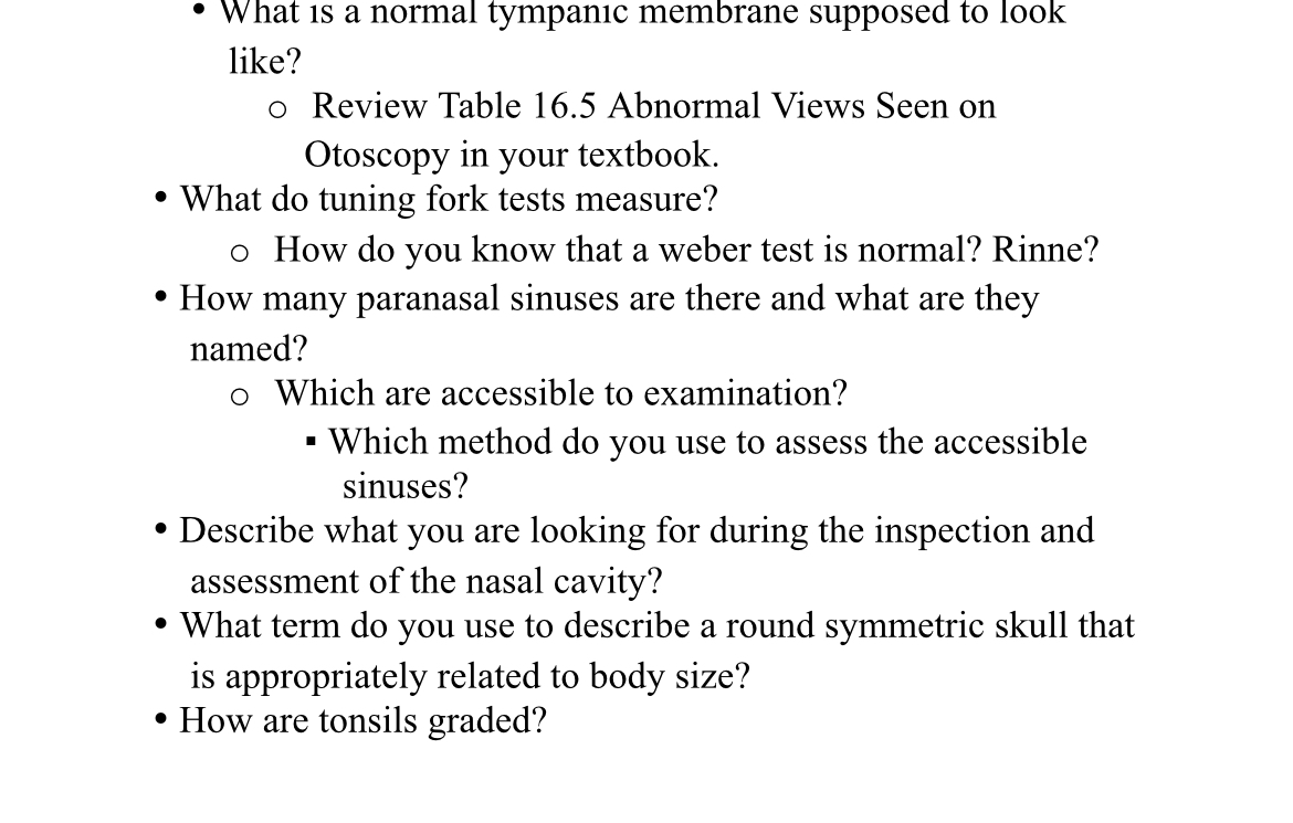 Solved What is a normal tympanic membrane supposed to | Chegg.com