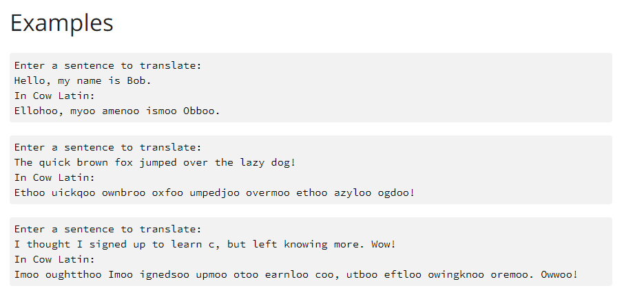 Solved Cow Latin In this code challenge you will develop a | Chegg.com