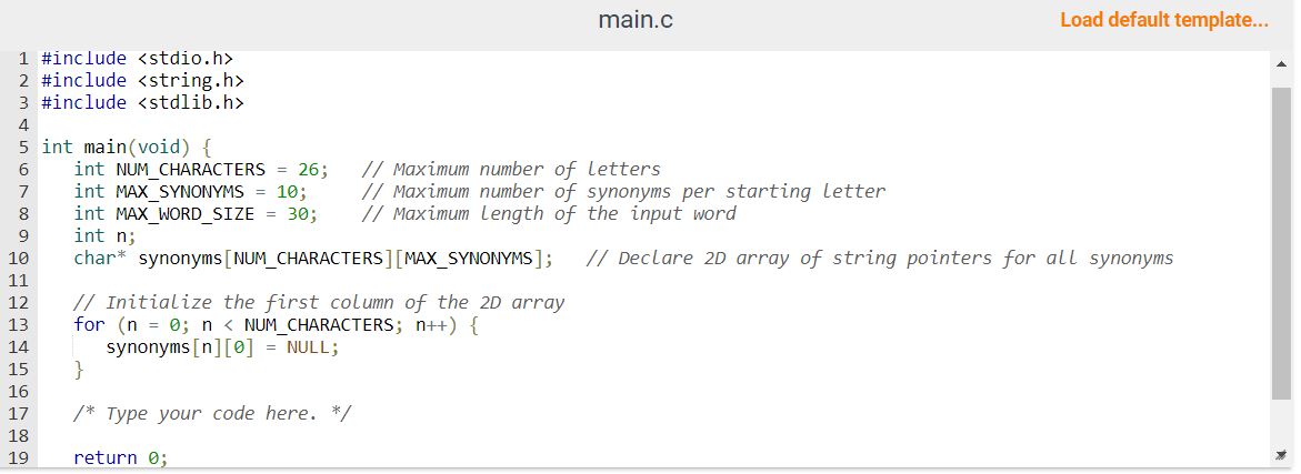 Solved 9.9 LAB: Thesaurus Given a set of text files | Chegg.com
