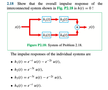Solved 2.18 Show that the overall impulse response of the | Chegg.com