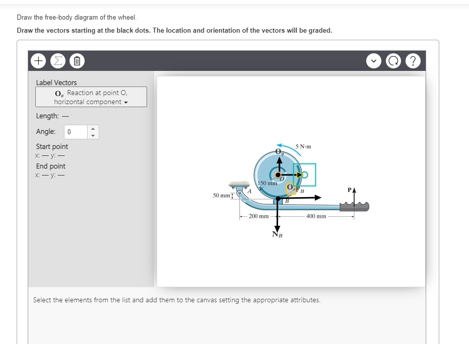 Solved Draw the free-body diagram of the wheel. Draw the | Chegg.com