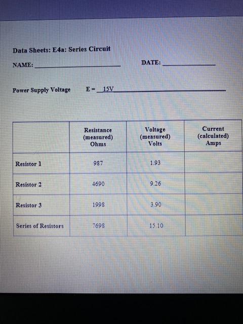 Solved E4a: Simple D.C. Circuits Introduction: An oft | Chegg.com