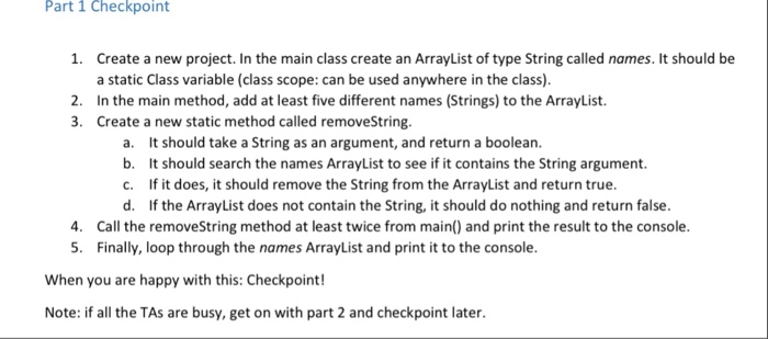 Solved Part 1 Checkpoint 1. Create a new project. In the | Chegg.com