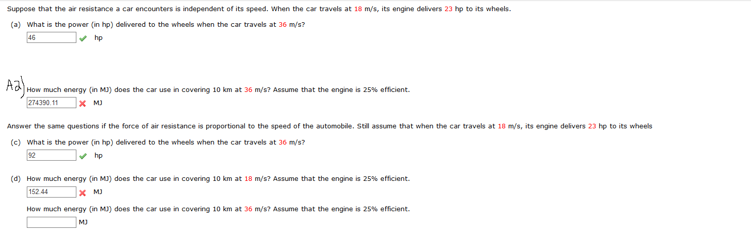 Solved Suppose that the air resistance a car encounters is | Chegg.com