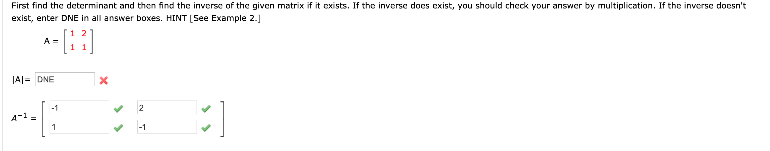 Solved First find the determinant and then find the inverse | Chegg.com
