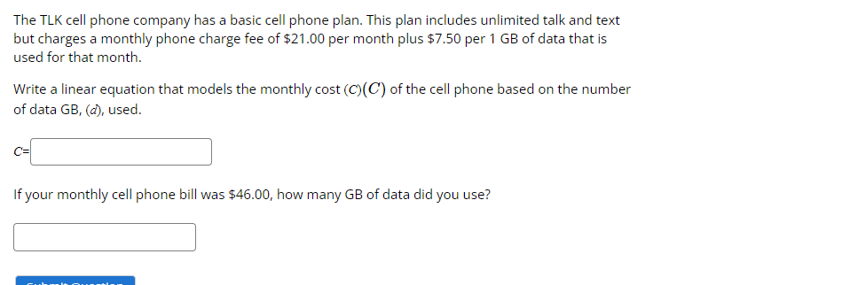 Solved The TLK cell phone company has a basic cell phone | Chegg.com