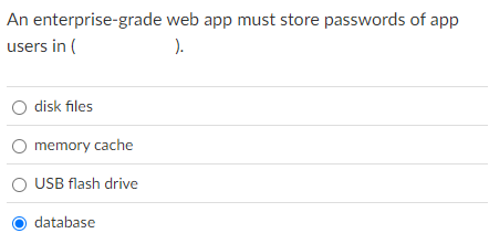 Solved An enterprise-grade web app must store passwords of | Chegg.com