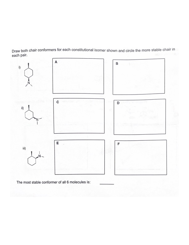 Solved Draw both chair conformers for each constitutional | Chegg.com