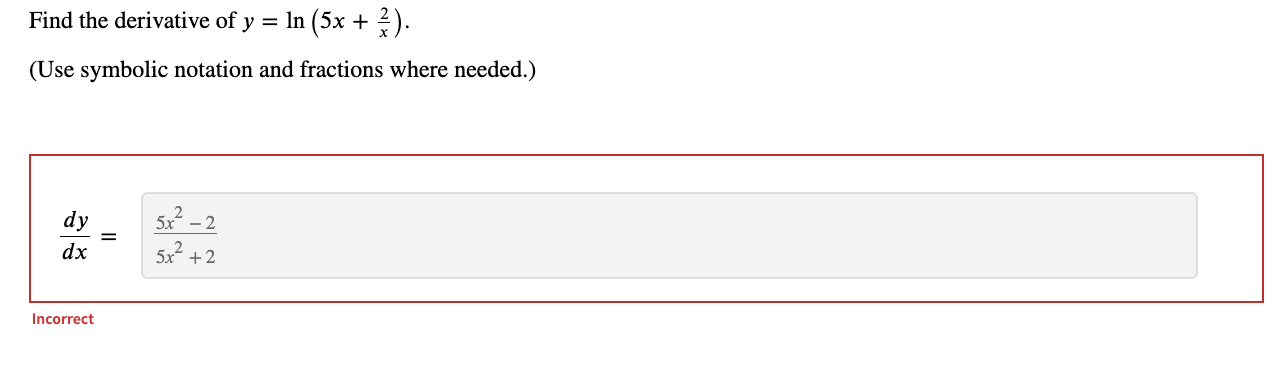 Solved Find the derivative of y=2x3. (Use symbolic notation | Chegg.com