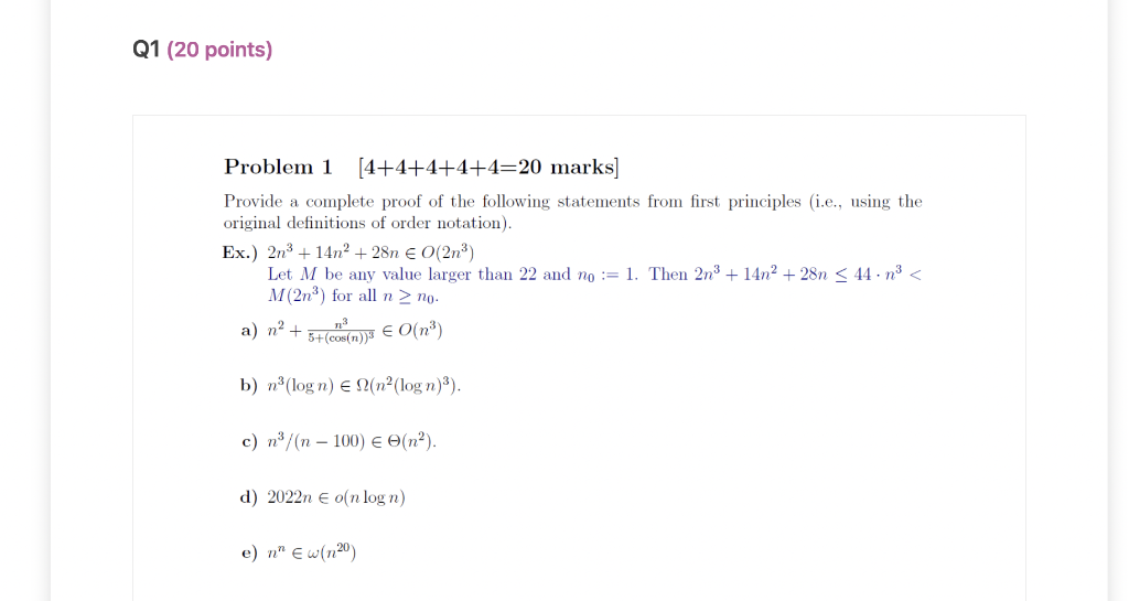 Solved Problem 1[4+4+4+4+4=20 marks ] Provide a complete | Chegg.com
