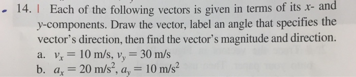 Solved Each of the following vectors is given in terms of | Chegg.com