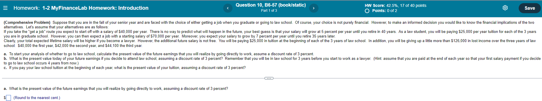 Solved = Homework: 1-2 MyFinanceLab Homework: Introduction | Chegg.com