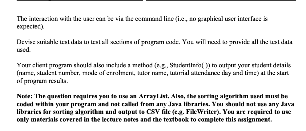 Solved The Code Is To Be Written In Java. There Are Changes 
