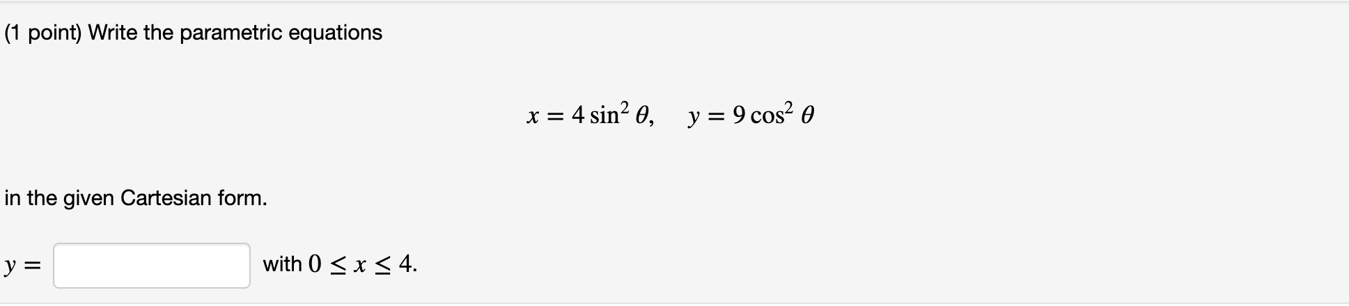 Solved (1 point) Write the parametric equations x = 2t - 13, | Chegg.com
