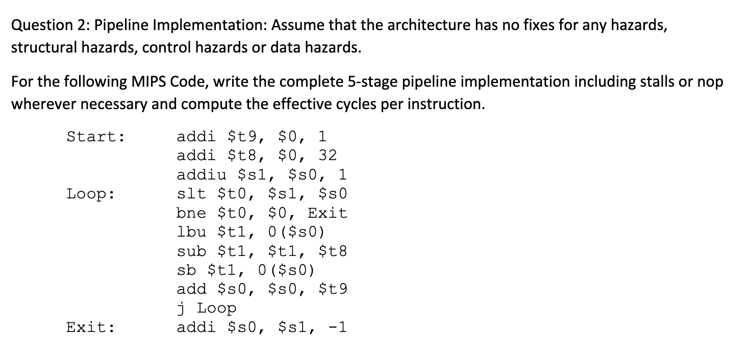 Solved Control Hazard: Assume that the pipeline architecture | Chegg.com