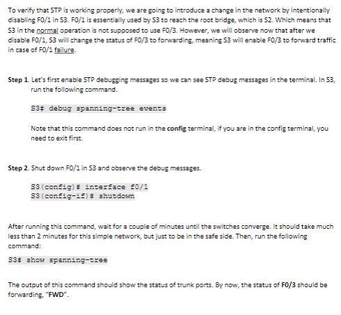 Solved In this assignment/lab, you will setup the switched | Chegg.com