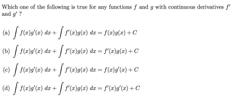 Solved Which one of the following is true for any functions | Chegg.com