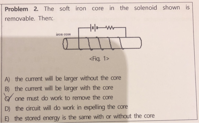 Solved: Problem 2. The Soft Iron Core In The Solenoid Show... | Chegg.com
