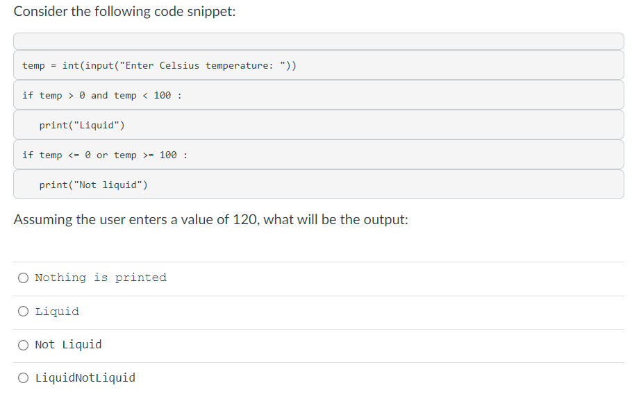 Solved Consider the following code snippet: temp = | Chegg.com