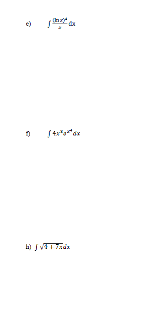 Solved 1. Find the indicated integral. a) ∫3x−5dx b) | Chegg.com