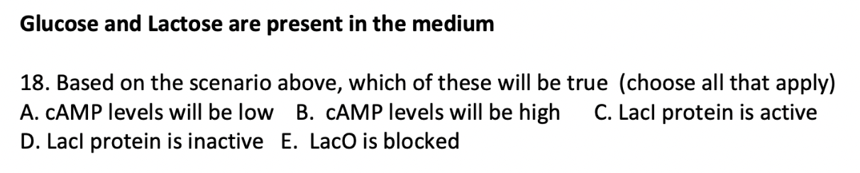 Solved Glucose and Lactose are present in the medium 18. | Chegg.com