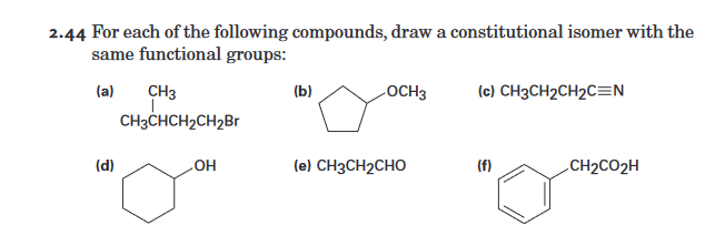 Solved 2.44 For each of the following compounds, draw a | Chegg.com