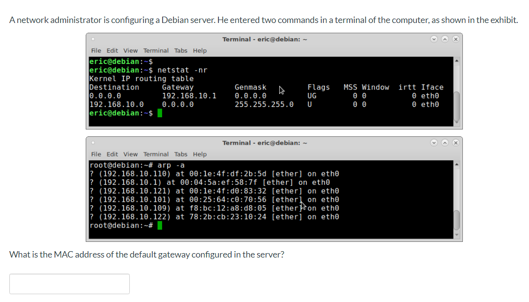 A network administrator is configuring a Debian | Chegg.com