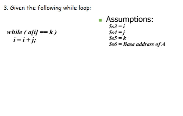 Solved Write the equivalent MIPS instructions for the | Chegg.com