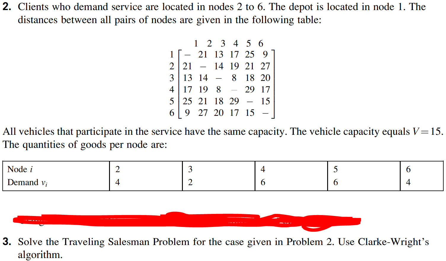 Solved 2. Clients who demand service are located in nodes 2 | Chegg.com