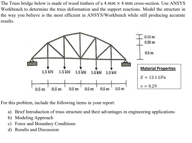 Solved The Truss bridge below is made of wood timbers of a 4 | Chegg.com