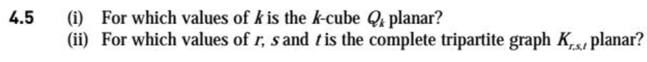 Solved 4.5 (i) For which values of k is the k-cube Qk | Chegg.com
