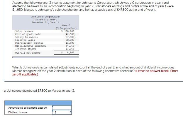 Solved Assume the following year 2 income statement for | Chegg.com