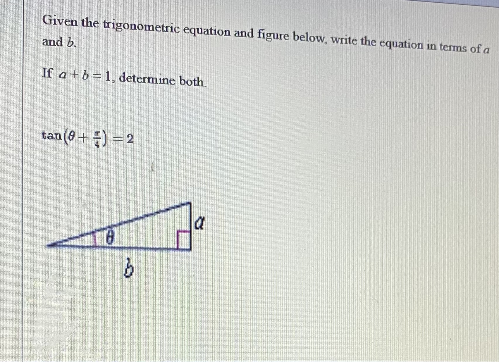 Solved Given the trigonometric equation and figure below, | Chegg.com
