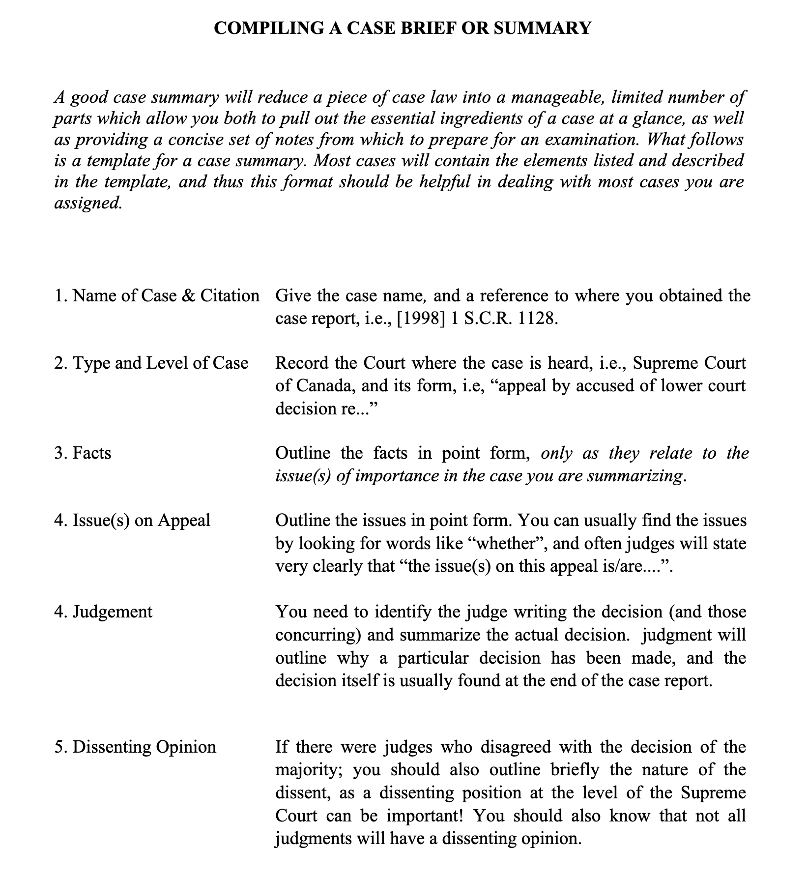 Solved COMPILING A CASE BRIEF OR SUMMARYA good case summary | Chegg.com