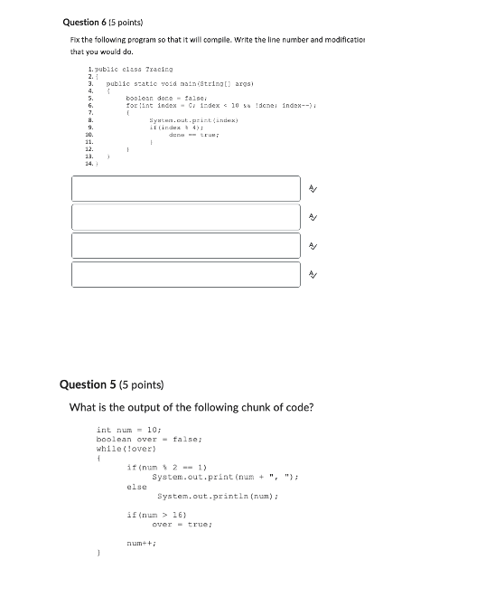Solved Question 6 (5 points)Fix the following program so | Chegg.com Solved Question 6 (5 points)Fix the following program so | Chegg.com