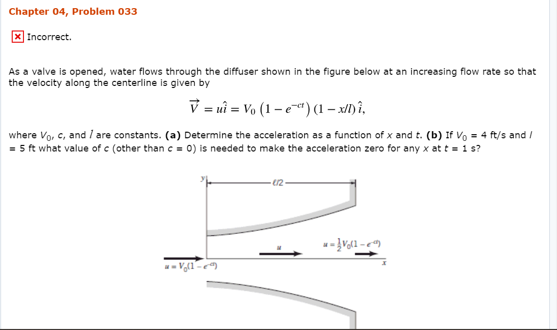 Solved Chapter 04, Problem 033 * Incorrect As a valve is | Chegg.com