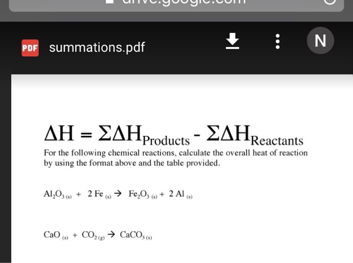Solved Delta H of Al = 0 Delta H of fe = 0 | Chegg.com
