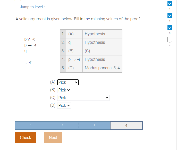 Solved Jump to level 1 1 A valid argument is given below. | Chegg.com