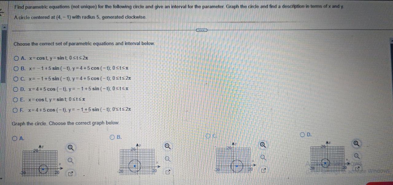 Solved Find parametric equations (not unique) for the | Chegg.com