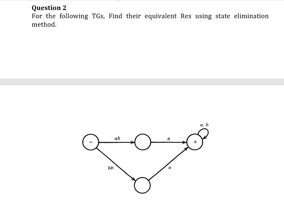 Solved Question 2 For the following TGs, Find their | Chegg.com