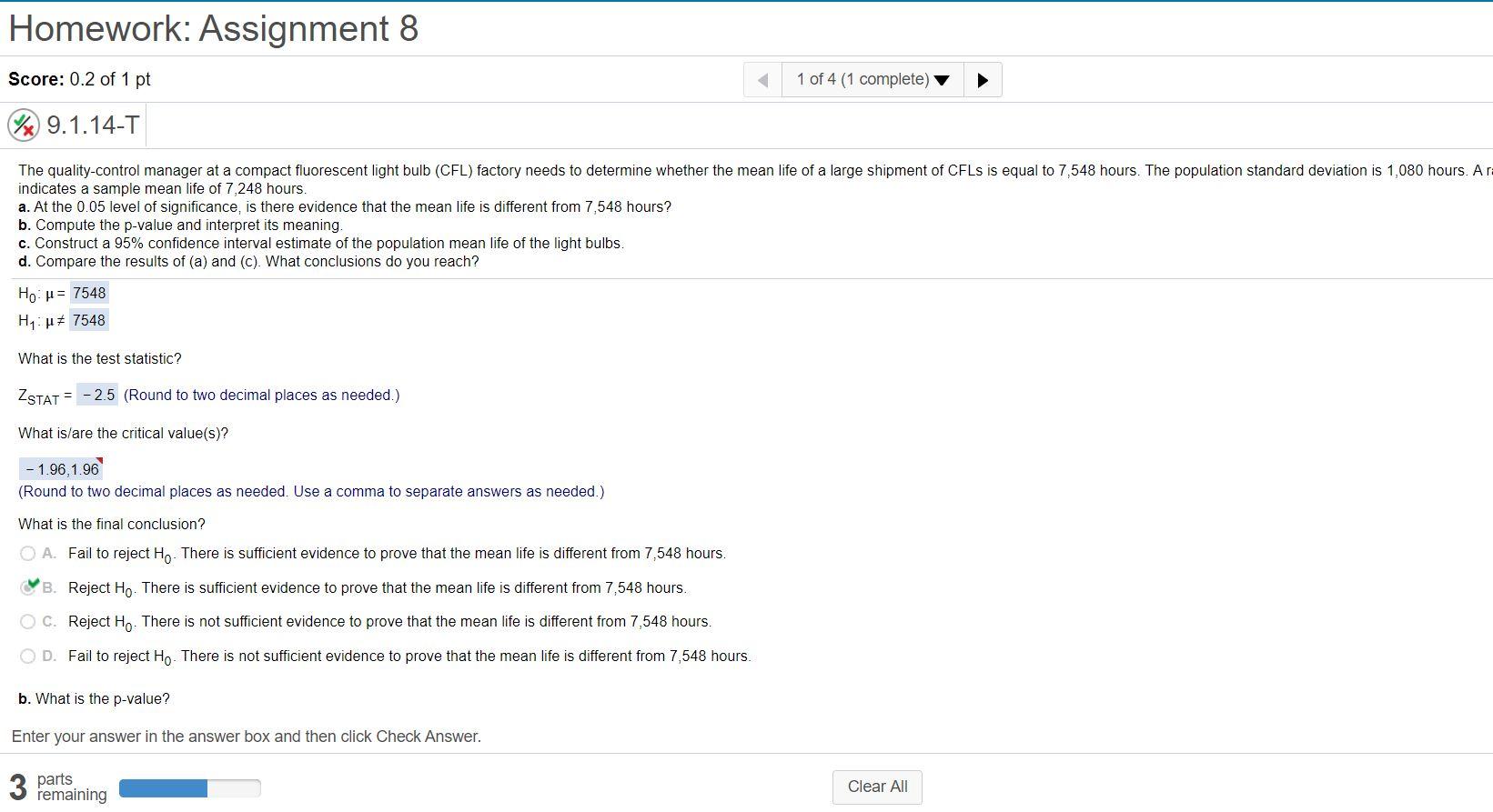 Solved Homework Assignment 8 Score 0 2 Of 1 Pt 1 Of 4 1