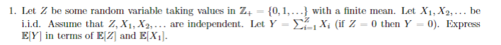 Solved 1. Let Z be some random variable taking values in | Chegg.com