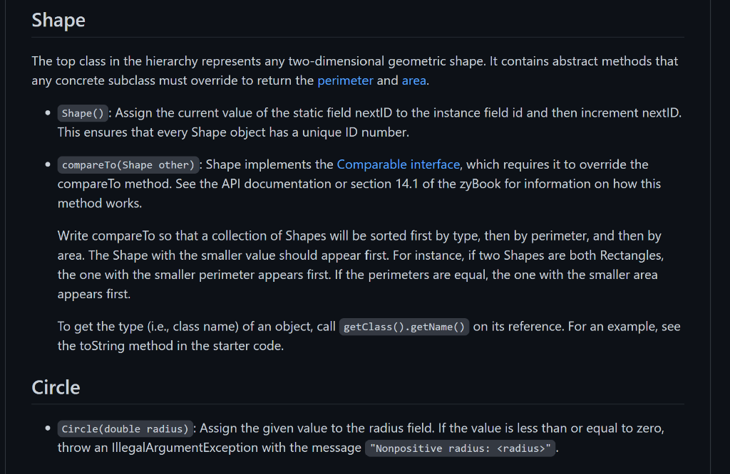 Solved Shape.java: public abstract class Shape implements | Chegg.com