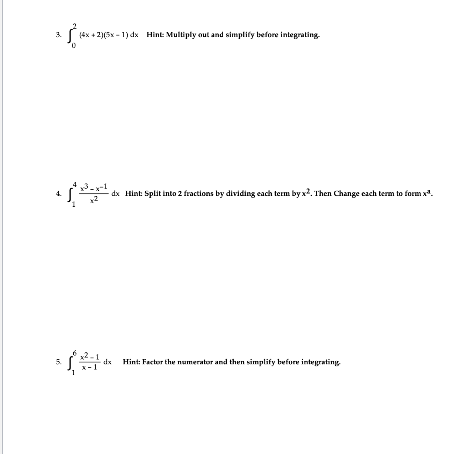 Solved 3. ∫02(4x+2)(5x−1)dx Hint: Multiply out and simplify | Chegg.com