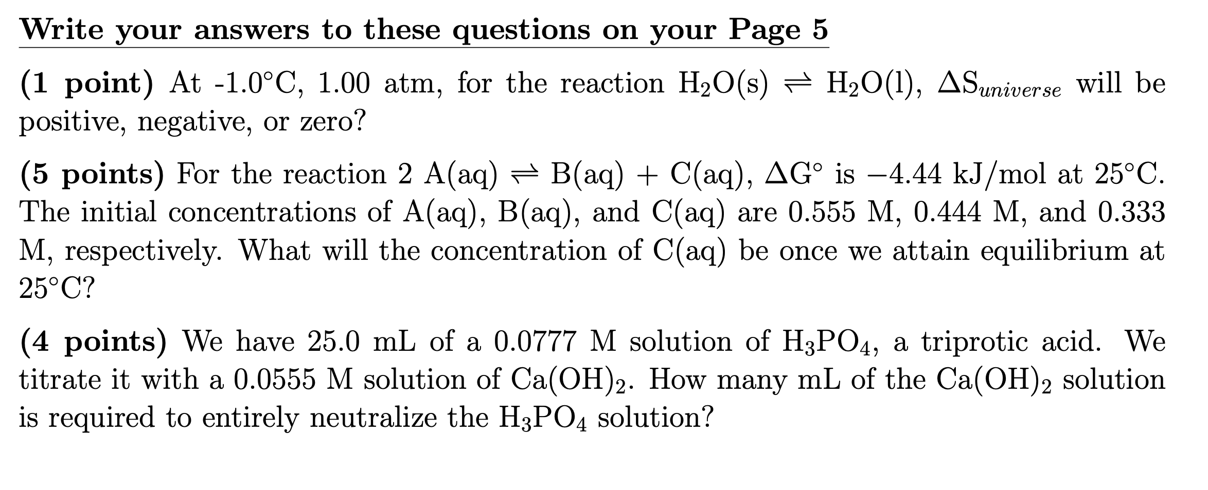 Solved Write your answers to these questions on your Page 5 | Chegg.com