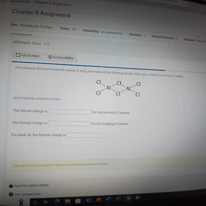 [Solved]: The compound aluminum trichloride consists of