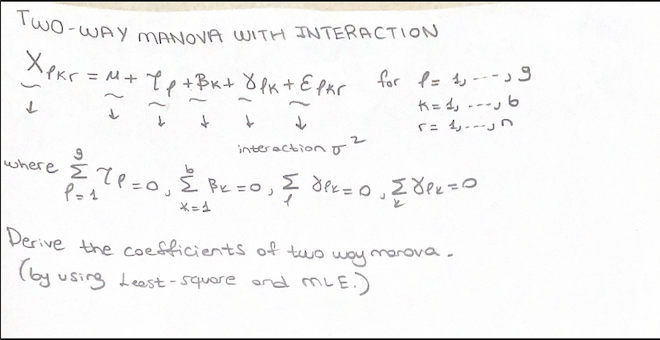TWO-WAY MANOVA WITH INTERACTION where | Chegg.com