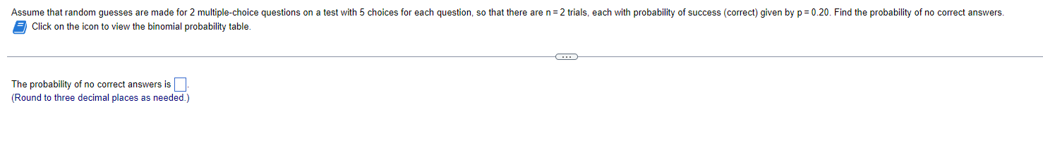Solved Click on the icon to view the binomial probability | Chegg.com