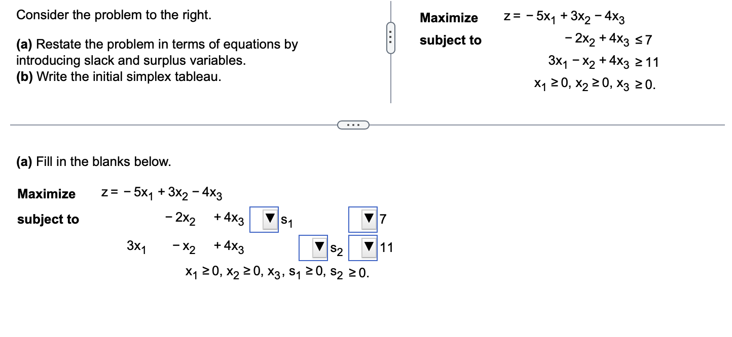 Solved Consider the problem to the right. (a) Restate the | Chegg.com