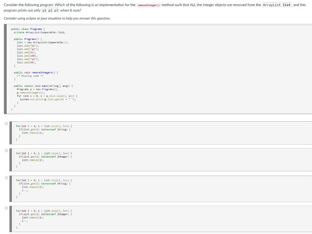 Solved Select ALL statements which can replace / MISSING | Chegg.com